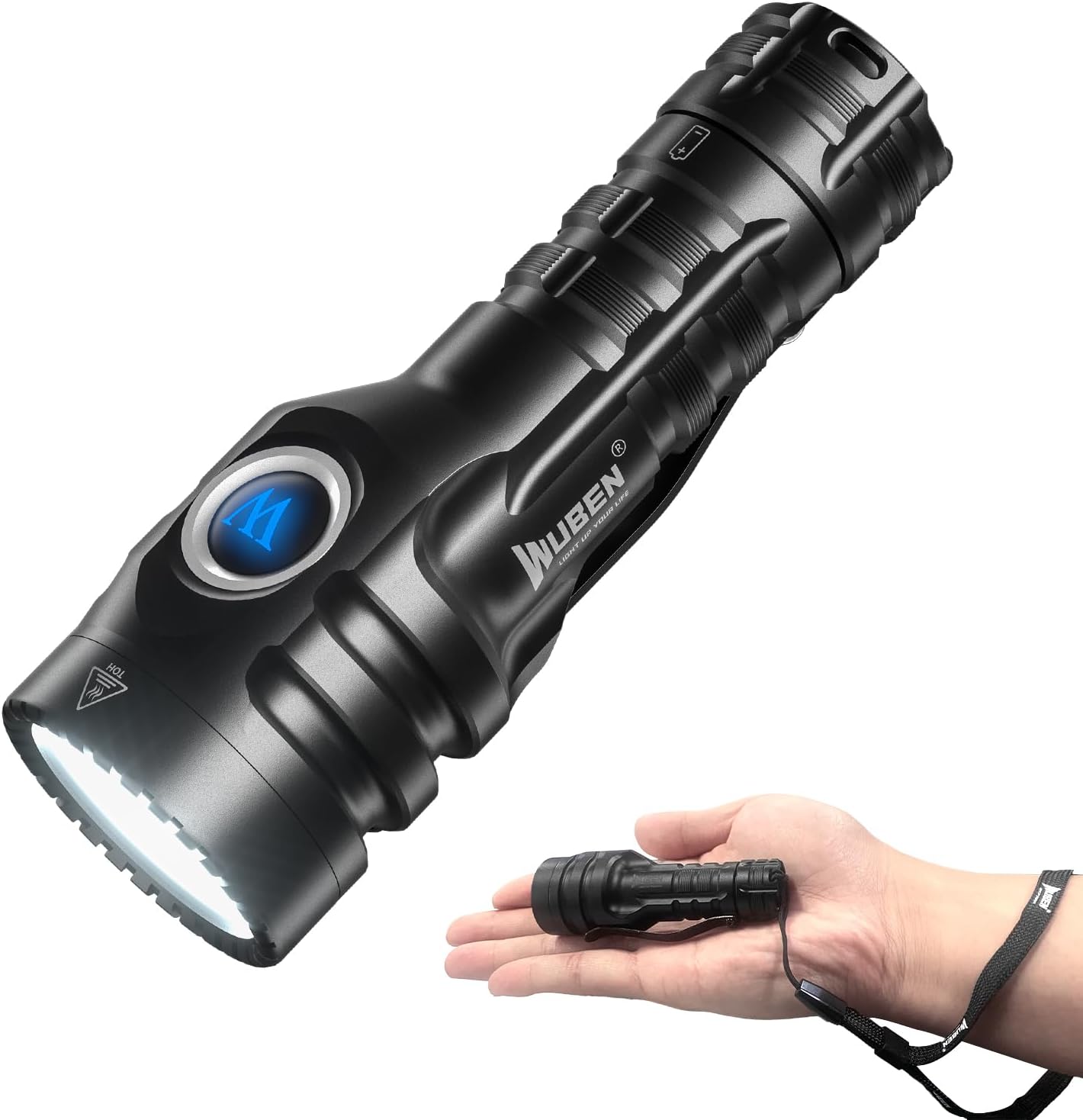 WUBEN E6 Pocket Flashlight Rechargeable 900 High Lumens, 5 Modes EDC ...