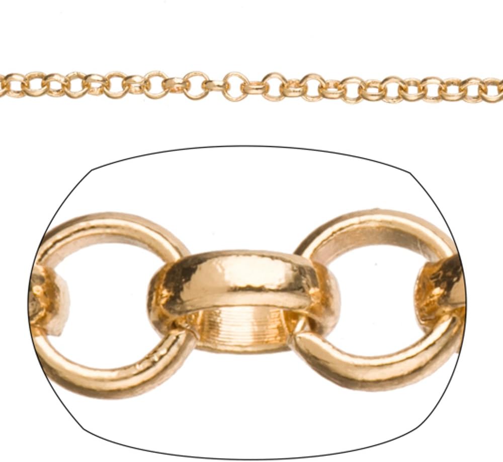 Amazon.com: Rollo Chain, Gold Finished Brass 3mm 5 Ft/Pack (3-Chain ...