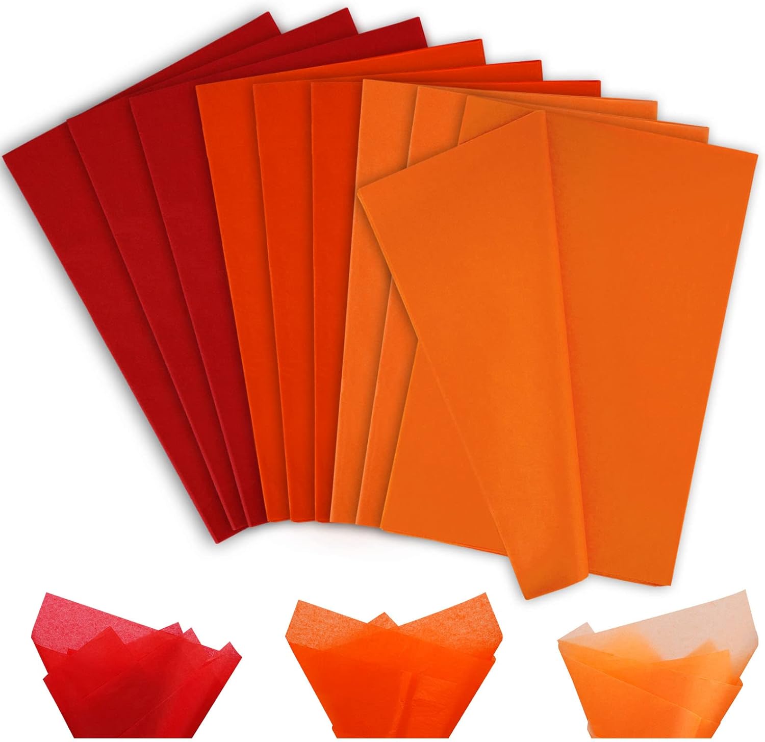 Amazon.com: Whaline 120 Sheet Assorted Red Orange Series Tissue Paper ...