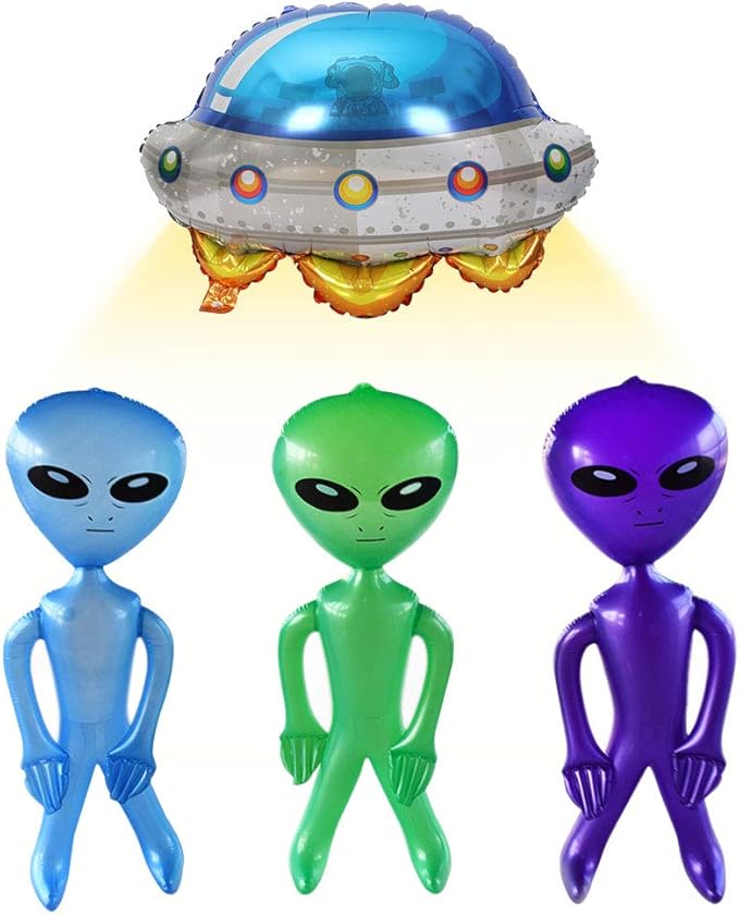 Amazon.com: YBB 4 Pack Alien Inflatable Toys 36 Inch with UFO Foil ...