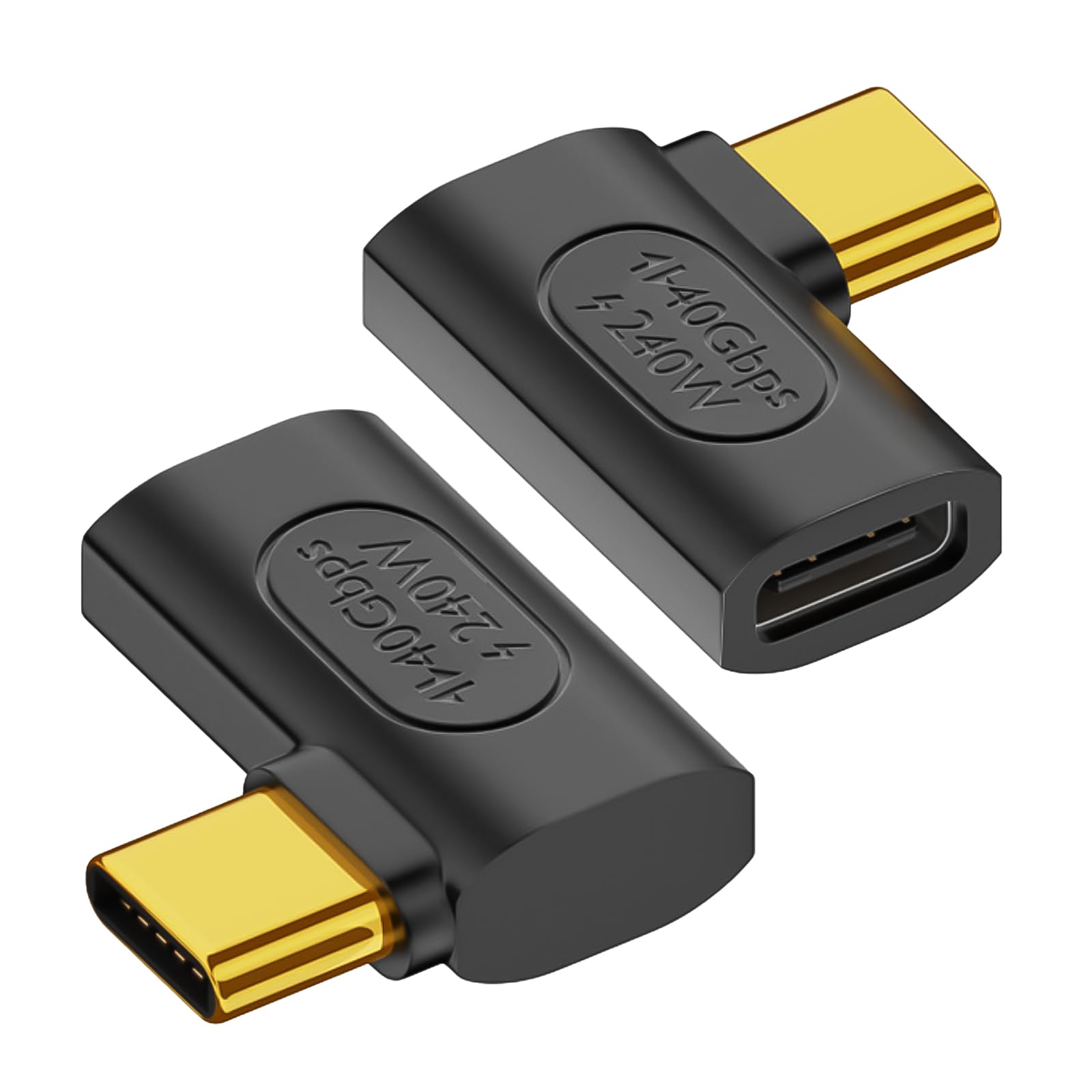Seminer USB C Male to Female Adapter (2 Pack), USB C 90 Degree Angled ...