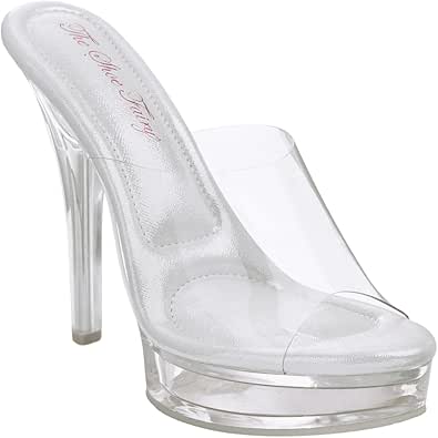 Amazon.com: The Shoe Fairy Vixen Olympian Mule Clear Bikini Fitness ...