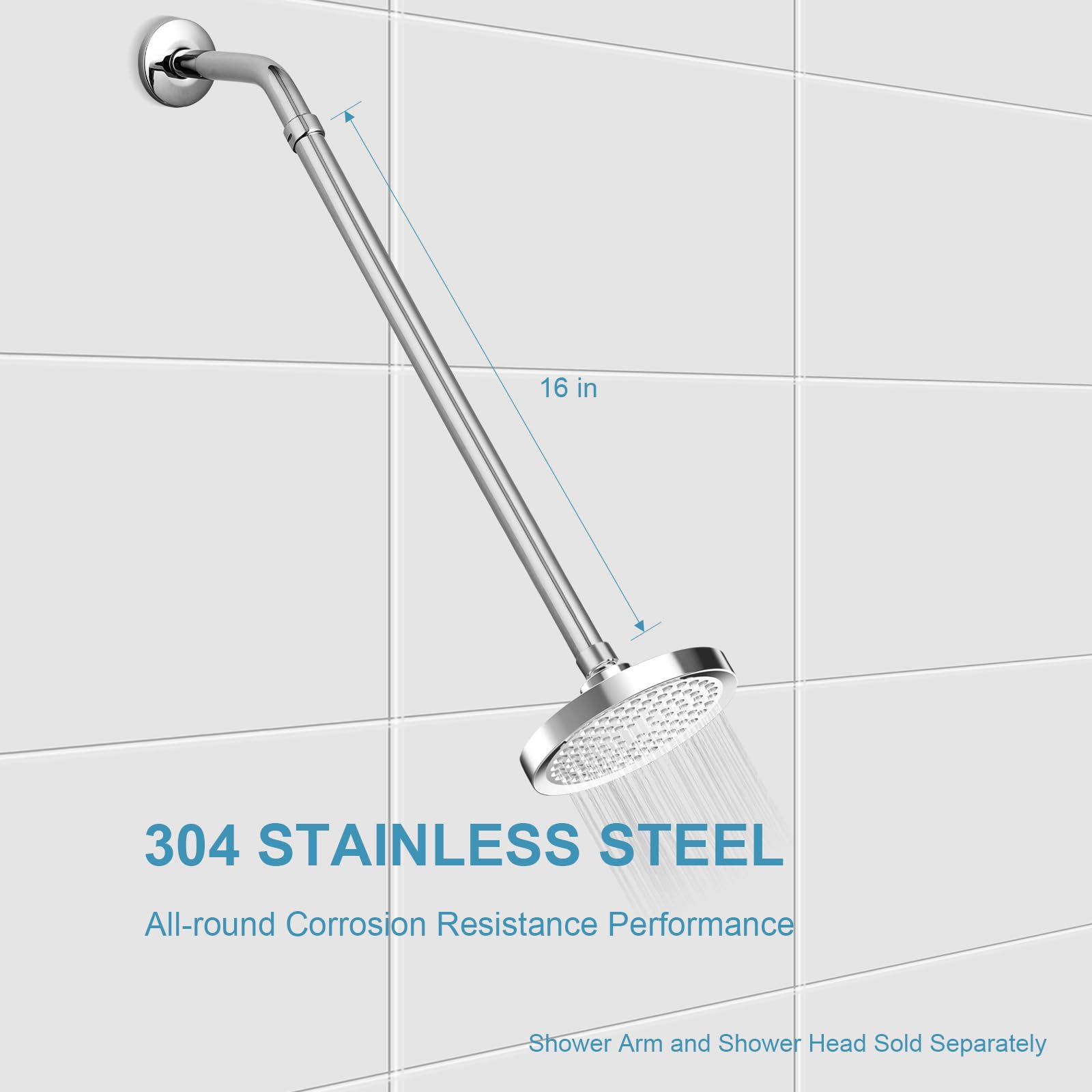 Snapklik.com : Shower Head Extension Arm, 16 In Shower Arm Extension ...