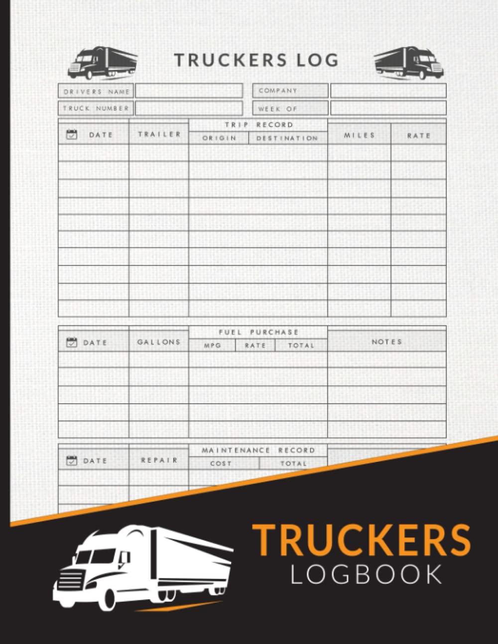 Amazon.com: Truckers Logbook: Truckers Log Book with Fuel Tracker ...