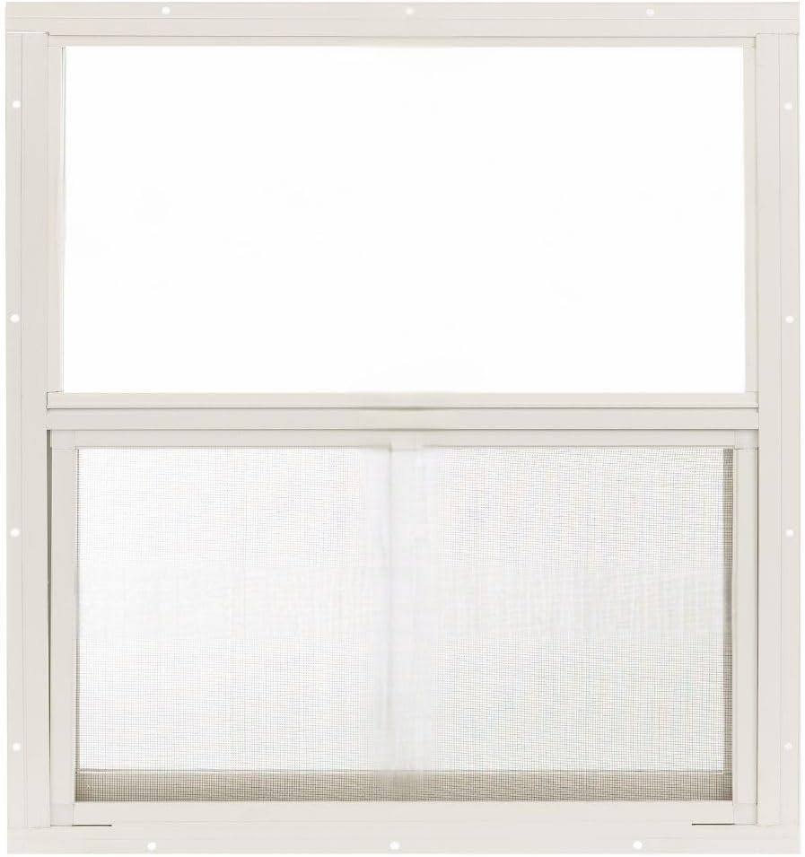 Shed Window NO GRIDS 24" W x 27" H, Flush Mount White for Sheds ...