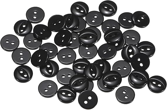 Amazon.com: HARFINGTON 50pcs 16L Black Round Sewing Buttons 10mm 3/8 ...