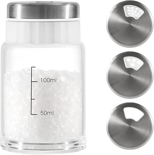 Amazon｜VKCHEF 調味料入れ スパイスボトル 調味料ポット 砂糖入れ 耐熱ガラス 新生活 調味料収納 調味料缶 コショウ 塩 調味料ケース 粉容器 七味入れ キッチン 台所 ...