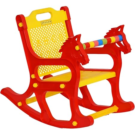 DECCAN PLAST Plastic Gogo Baby Rocking Chair | Red & Yellow | Rocker ...