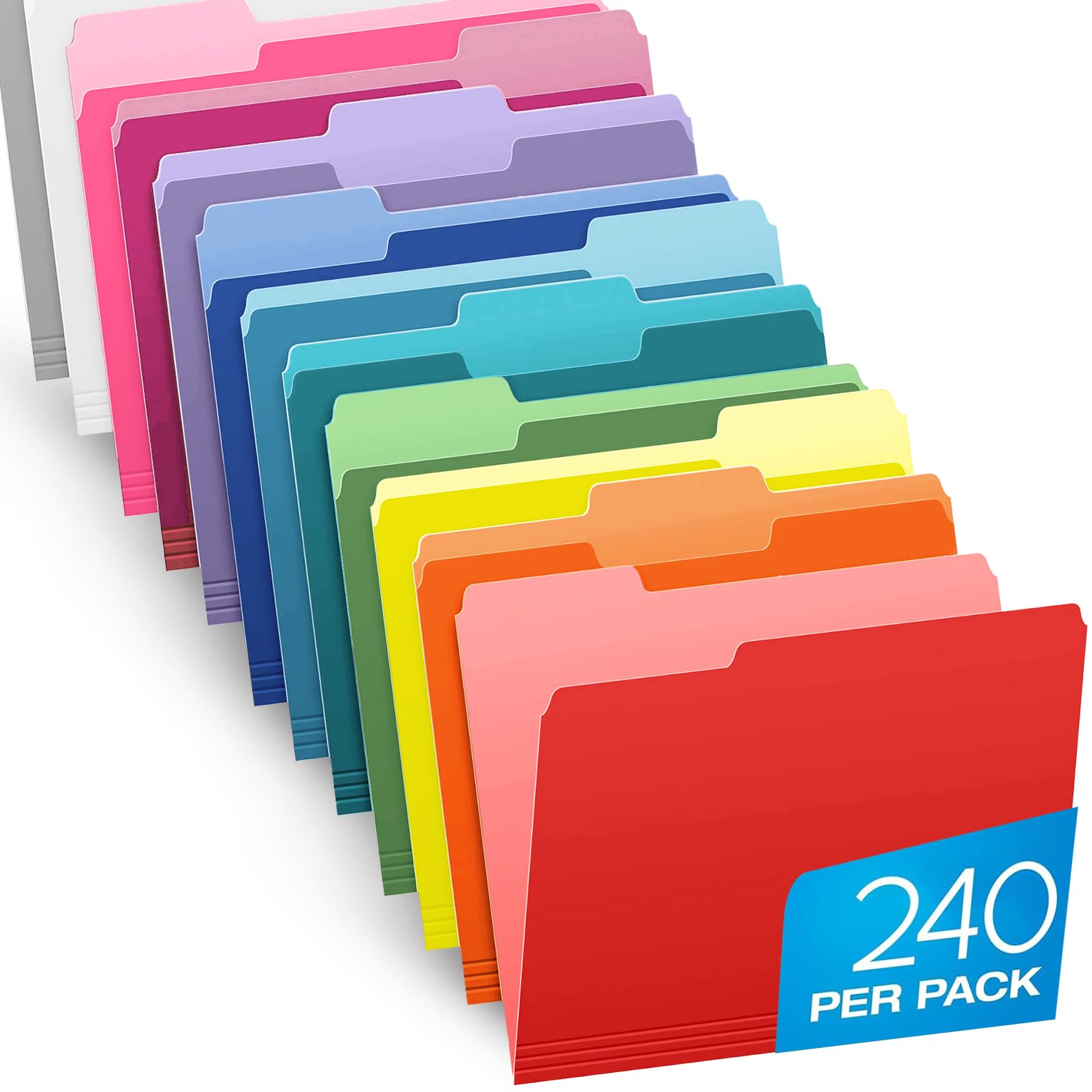 Snapklik.com : Colored File Folders Letter Size - 240 Pack Of 12 ...