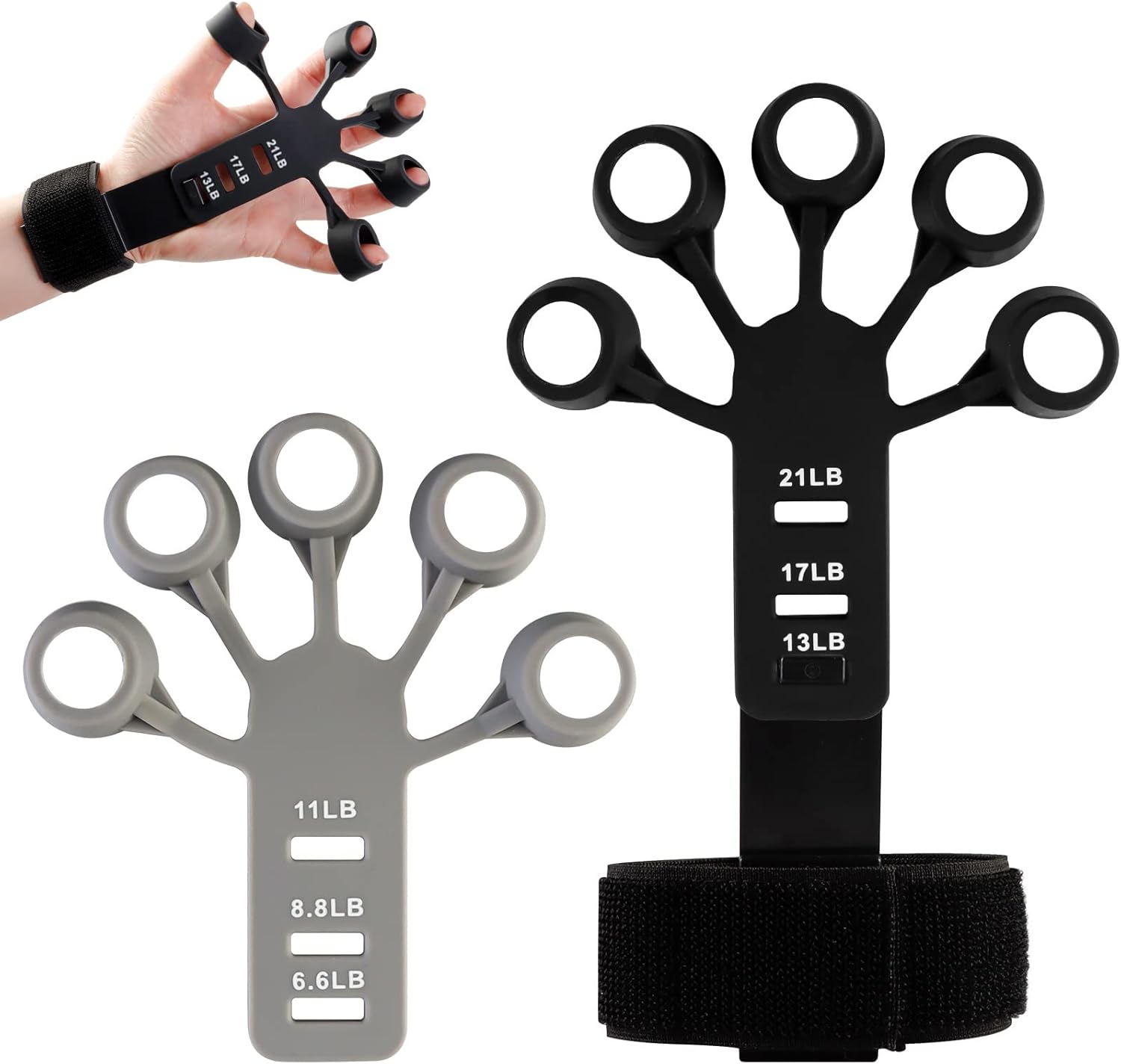 Amazon.com : Grip Strength Trainer 2 Pack Finger Strengthener, Finger ...