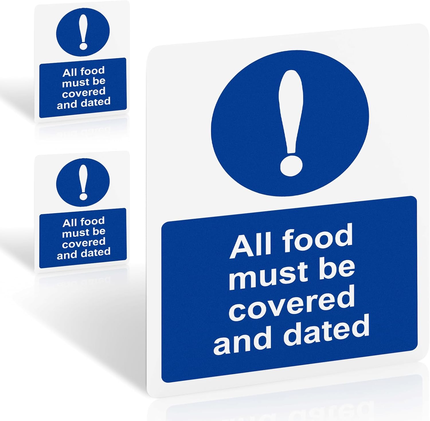 3 Pack All Food Must Be Covered and Dated Signs 200mm x 150mm ...