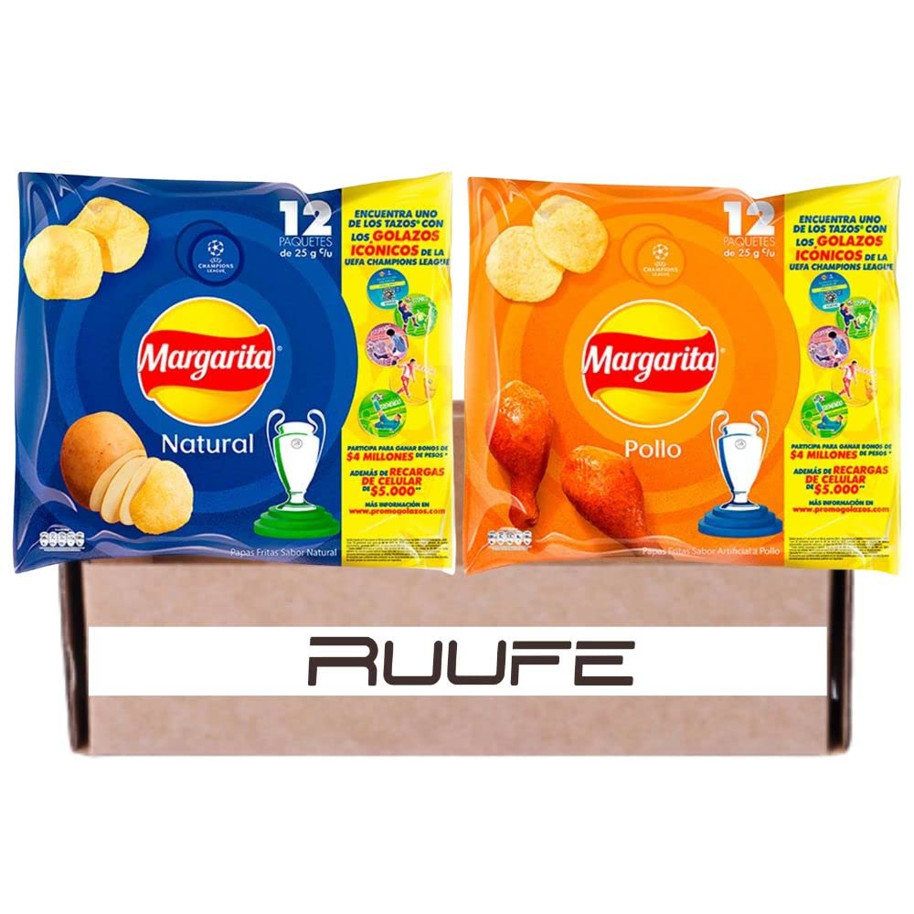 Amazon.com: Papas Margarita (24 pack) Crunchy Potato Chips Chicken ...