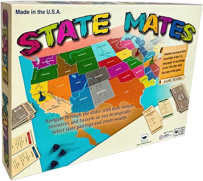 Amazon.com: State Mates - Educational Board Game - STEM Authenticated ...
