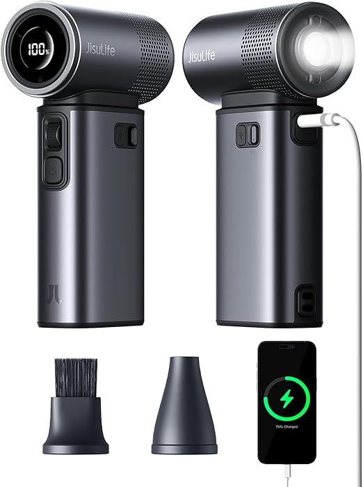 Amazon.com: JISULIFE Portable Handheld Fan Ultra2 9000mAh, Max 25 Hrs ...