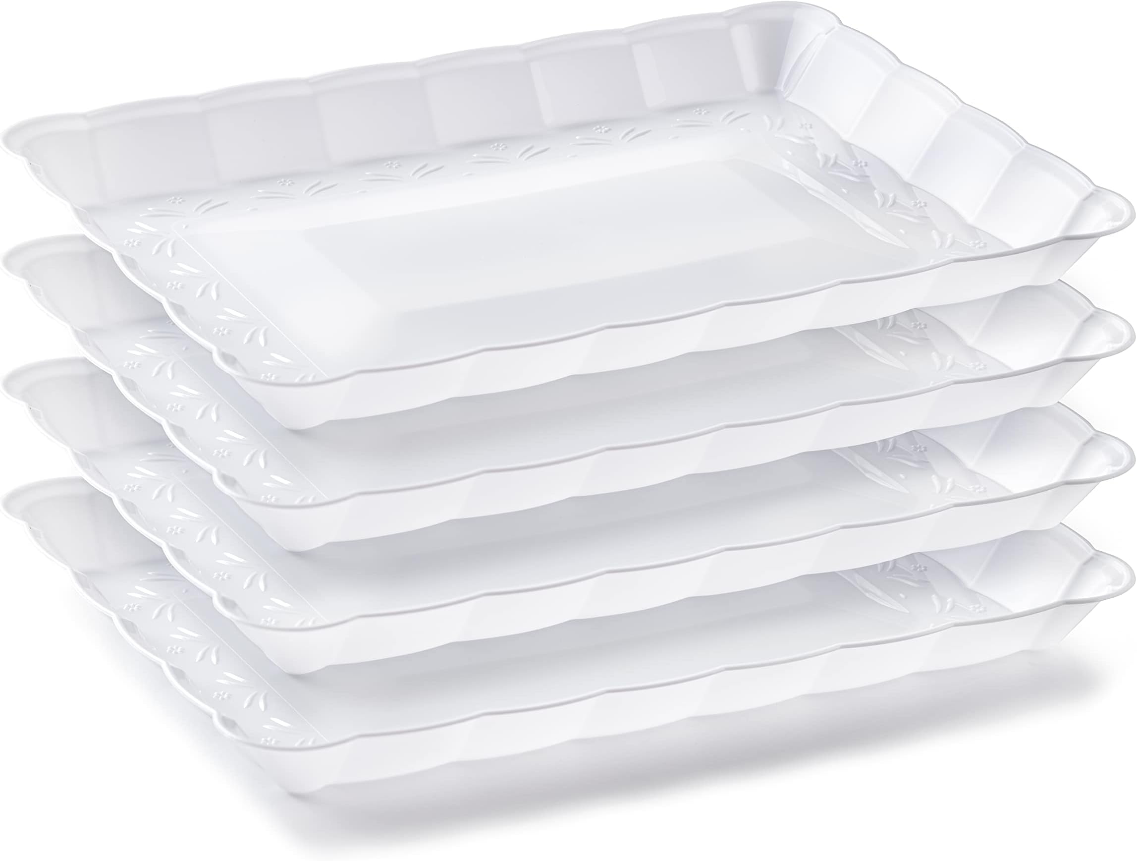 Amazon.com: PLASTICPRO Plastic Serving Trays - 10 x 14 Serving Platters ...