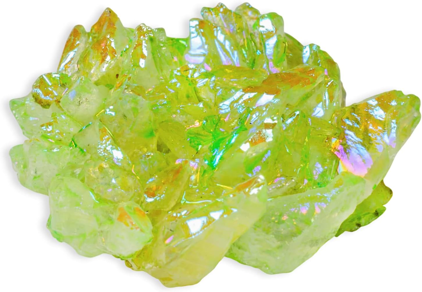 Amazon.com: YATSKIA Green Titanium Coated Crystal Cluster - Drusy Geode ...