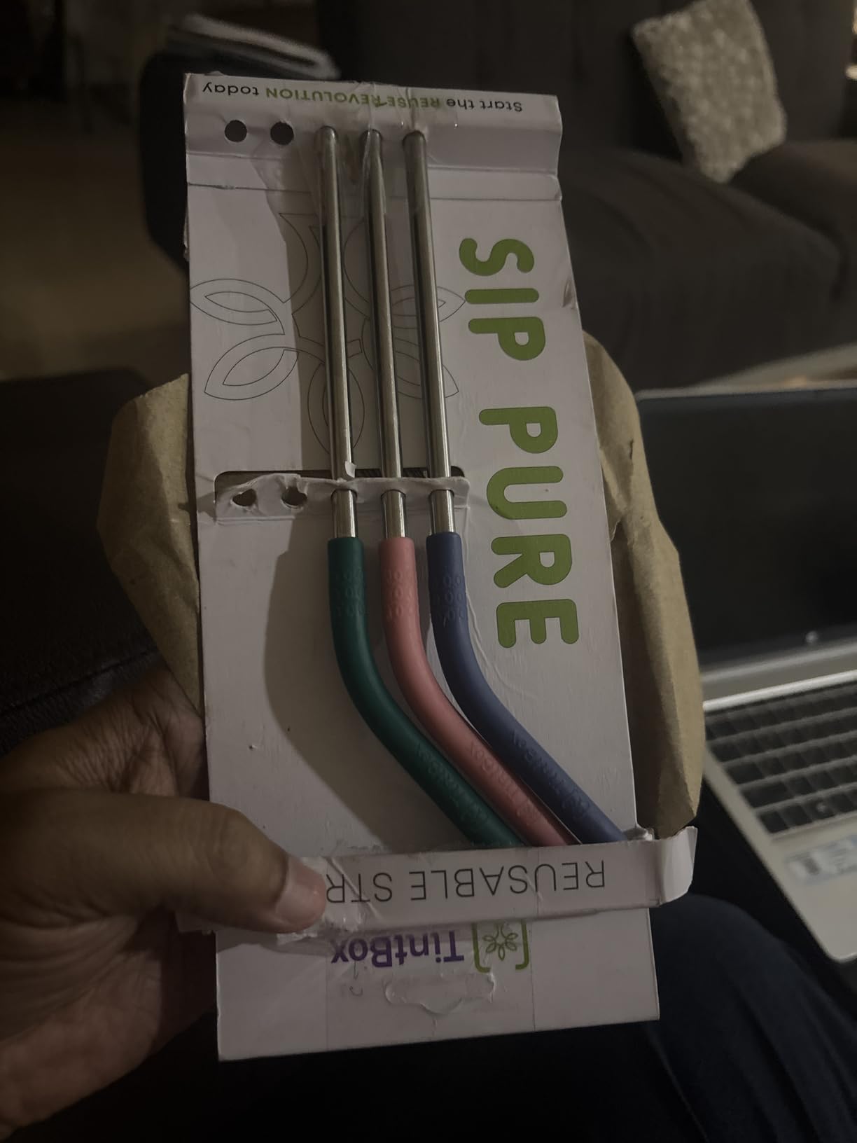 TintBox Reusable Stainless Steel Straws with Silicone Tip for Kids and ...