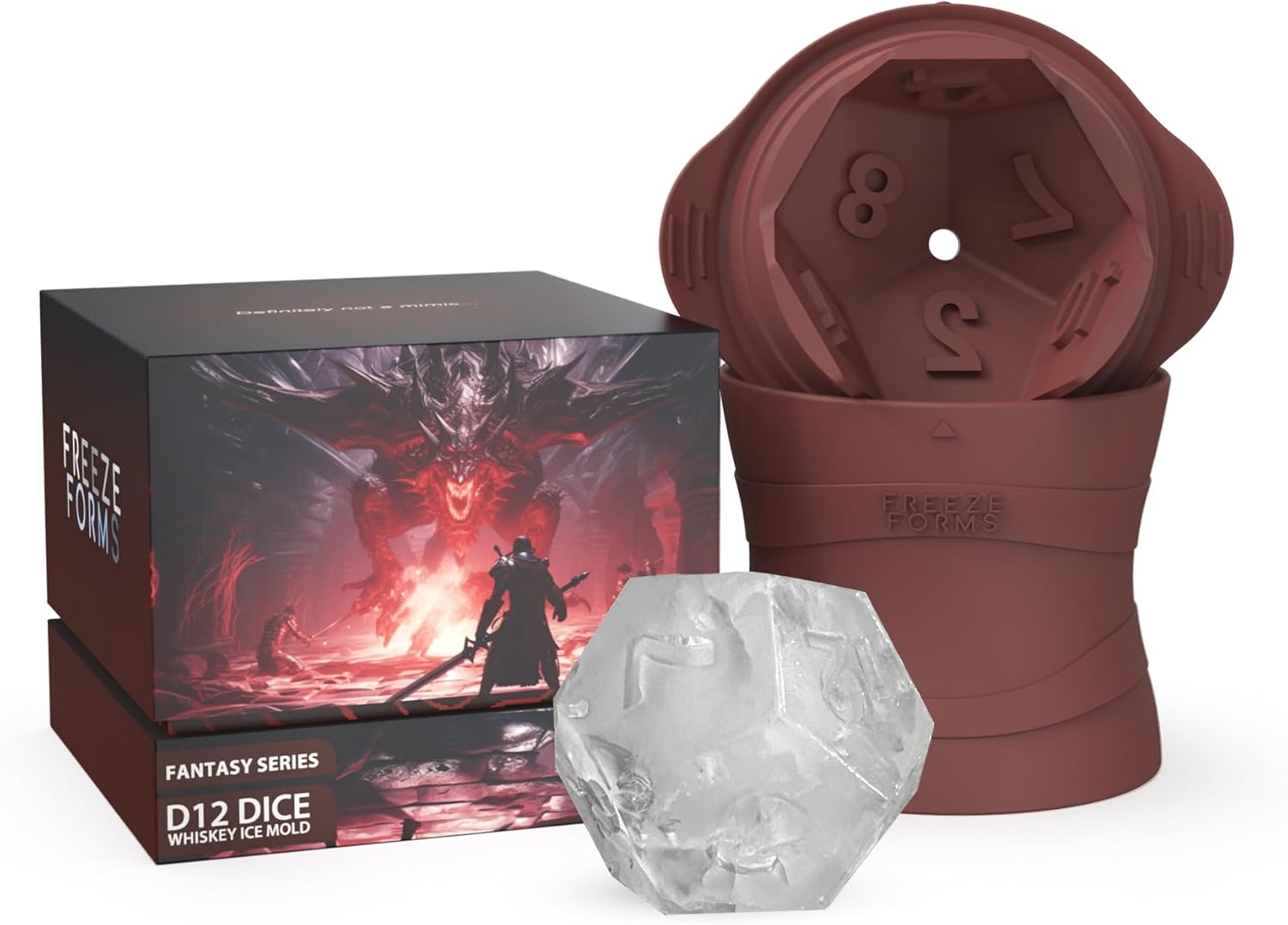 Amazon.com: Ultimate D12 Dice Shaped Jumbo Ice Cube Mold for DND/TTRPG ...
