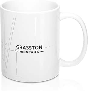 Amazon.com: Hometown Bias Grasston, Minnesota MN Map Mug (11 oz) : Home ...