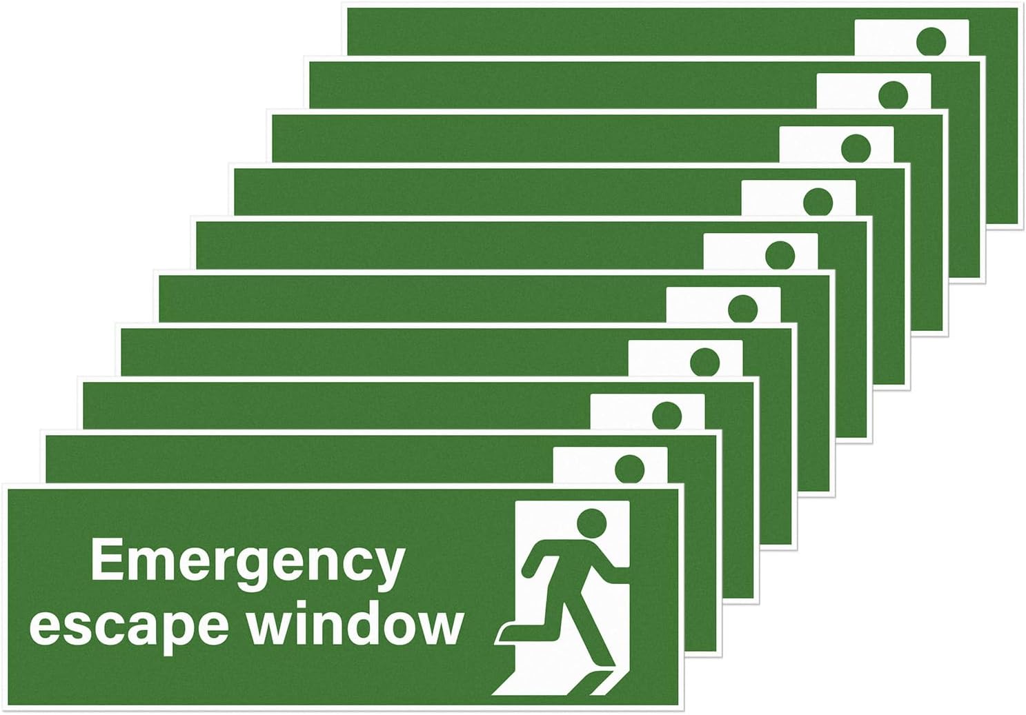 YIKIADA Emergency Escape Stickers Vinyl 15 × 5 cm Self-Adhesive Exit ...