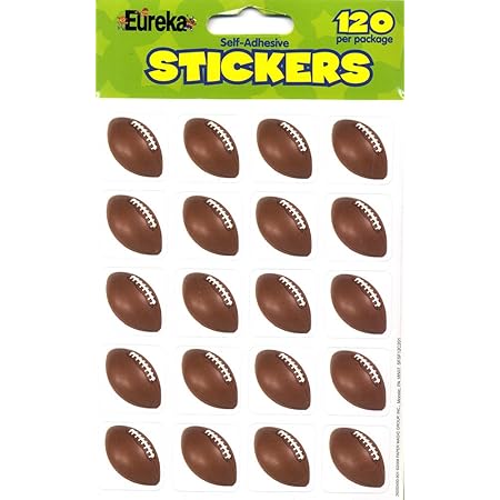 Amazon.com: Football Stickers - 12 Sheets with 12 Stickers Each ...