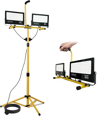 BOYKIM LED Work Light with Stand,200W 20000LM Portable Outdoors Light ...