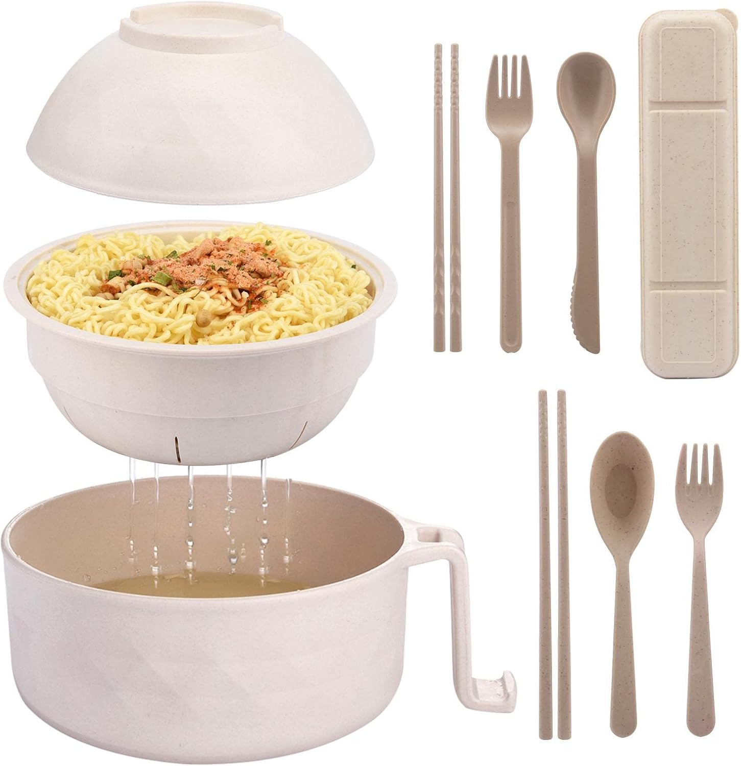 Amazon.com: LVOERTUIG Microwave Ramen Cooker,Ramen Bowl Set, Ramen Bowl ...