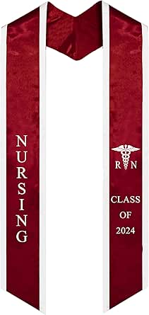 Amazon.com: Ovaltag Nurse Graduation RN Stole Nursing Graduate Sash ...
