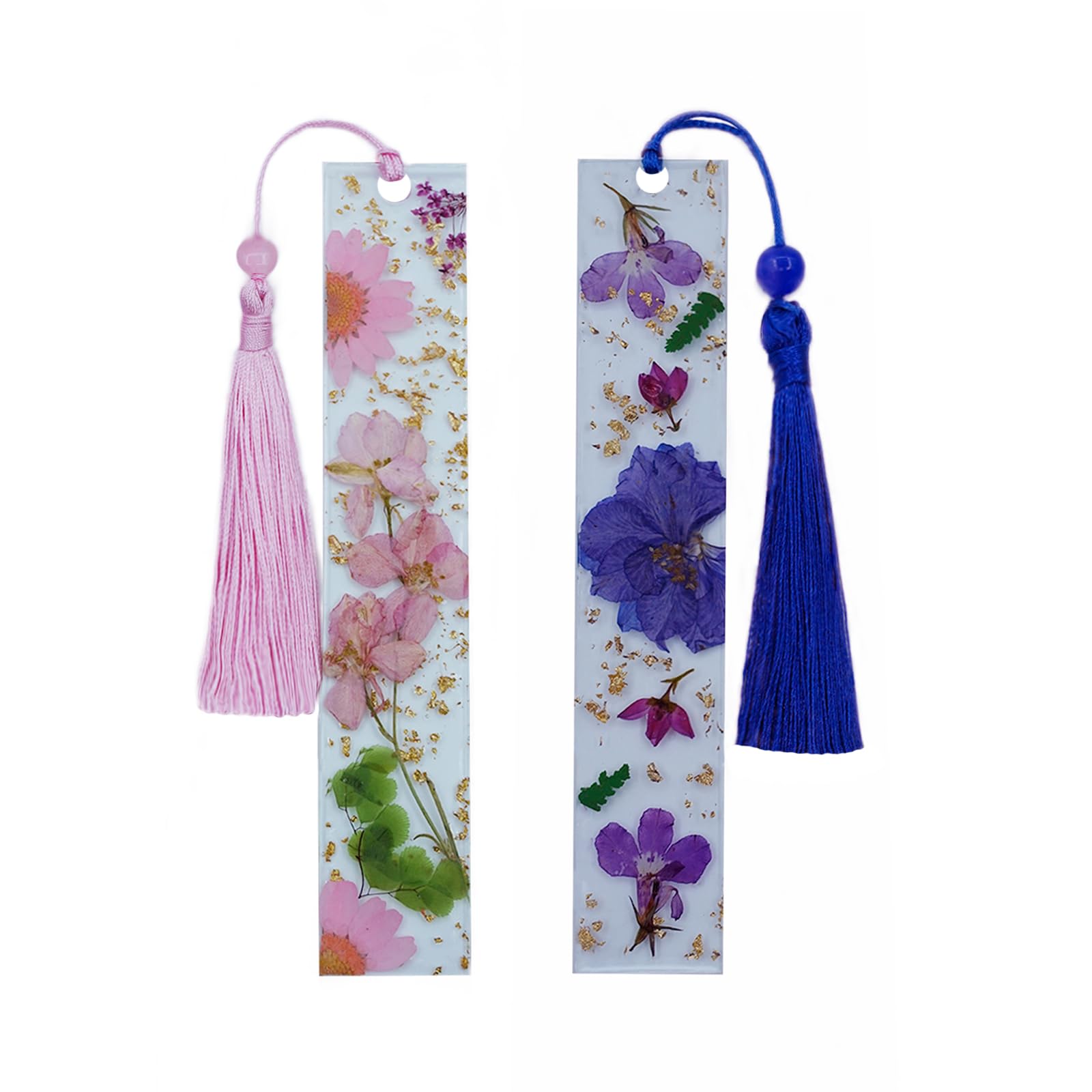 Amazon.com: Innovative 8 Handmade Dried Flowers Transparent Bookmark ...