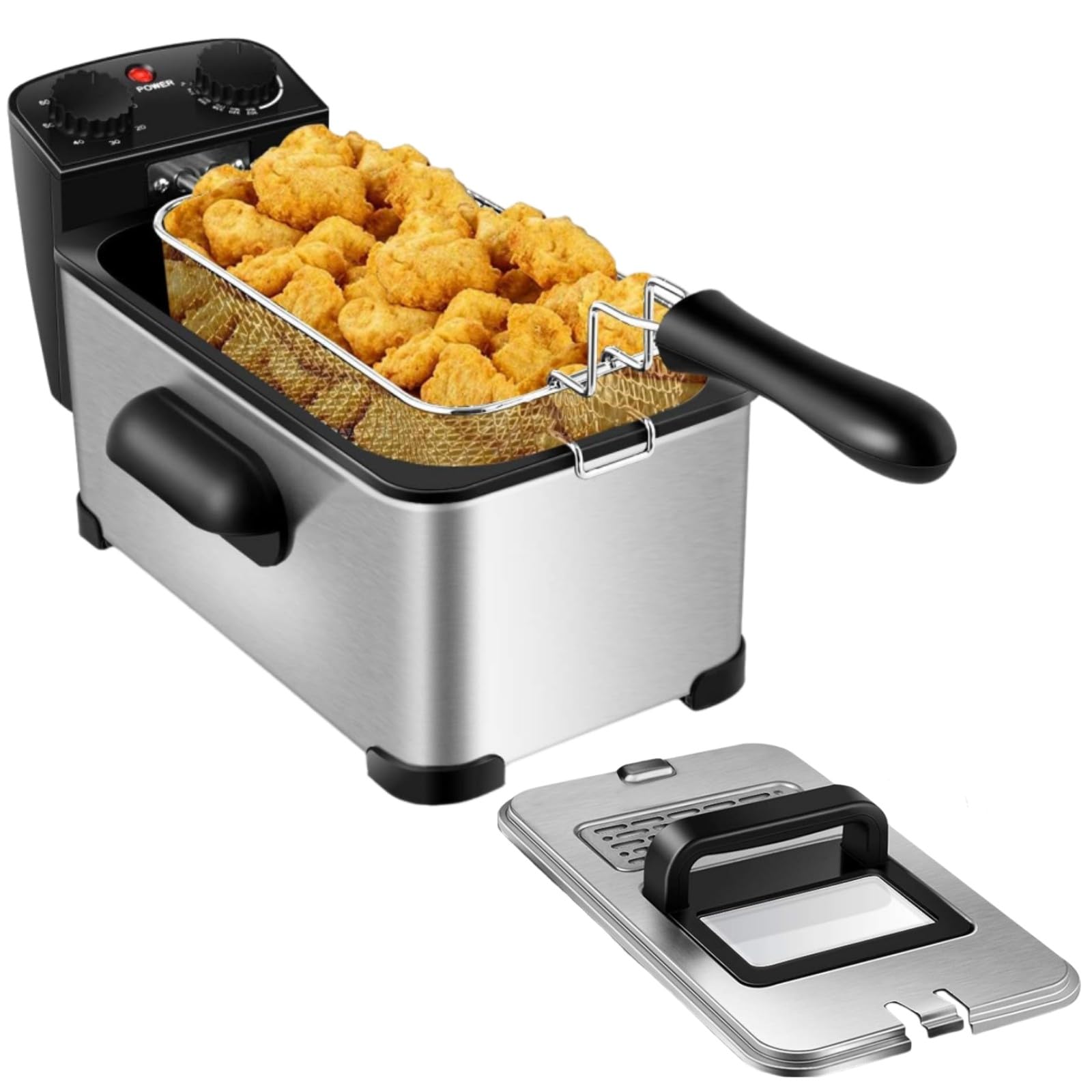 Amazon.com: MEDIMALL Deep Fryer with Basket, 3.2QT/12Cup Electric Oil ...