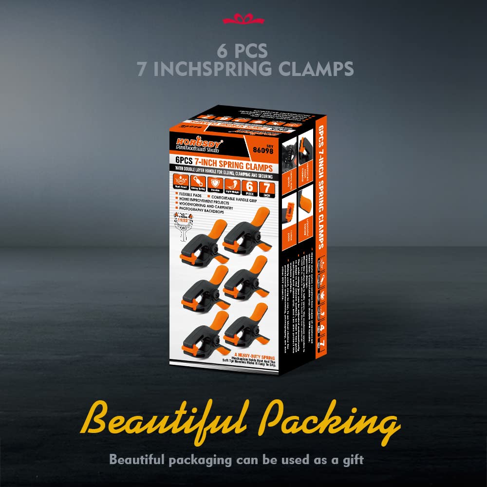 Snapklik.com : HORUSDY 6-Pack Spring Clamps Heavy Duty, 7-inch Large ...