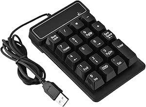 Wired Number Pad, 1.5M / 5FT USB Wired 19 Keys Numeric Keypad Number ...