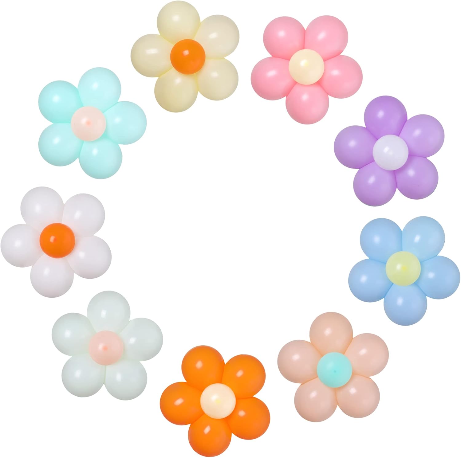 Amazon.com: Daisy Flower Balloons Set, 18 Sets Daisy Balloons, Colorful ...