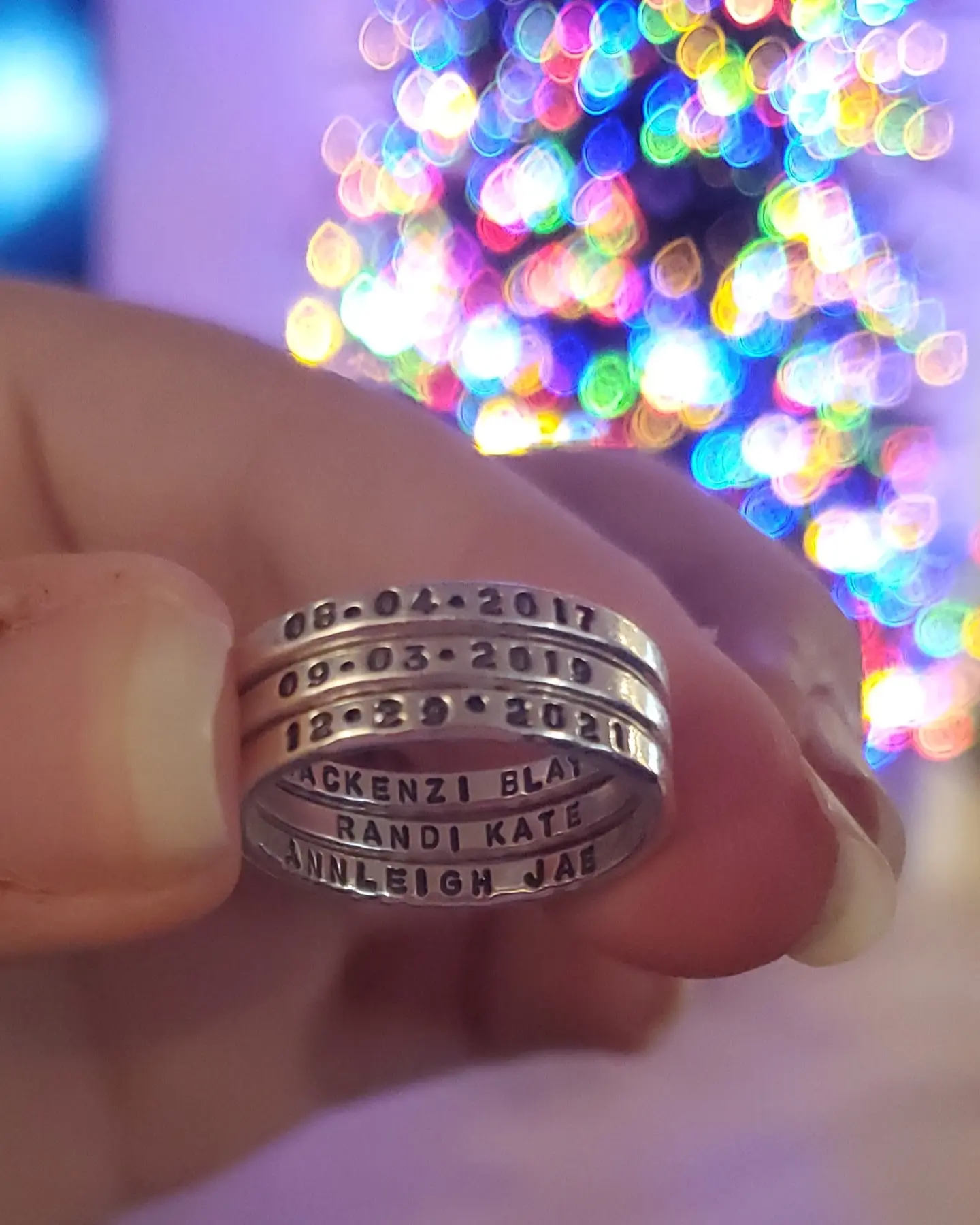 Amazon.com: Personalized Sterling Silver Stacking Rings - Set of 2, 2.4 ...