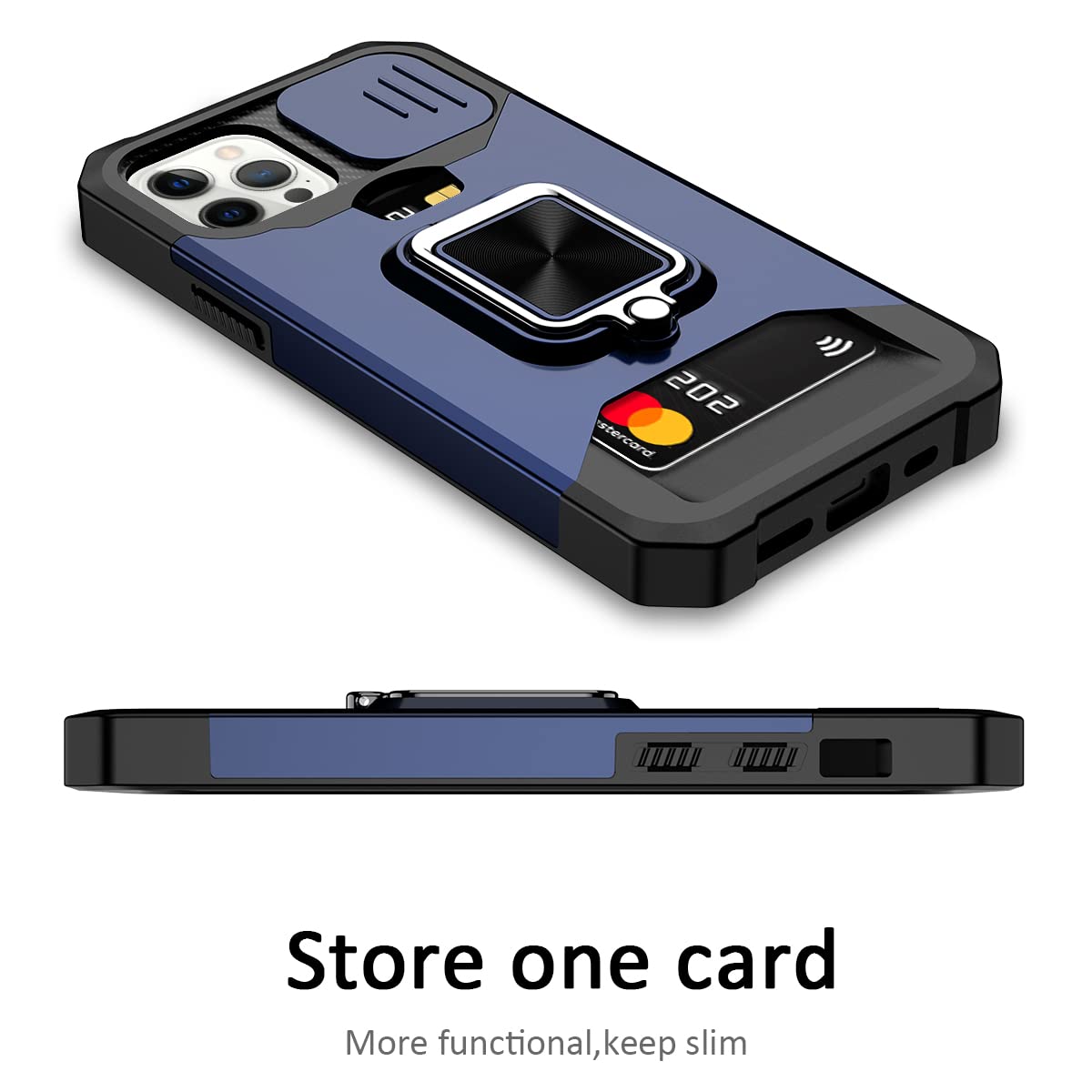 Nvollnoe for iPhone 12/12 Pro Case with Sliding Camera Cover and Card ...