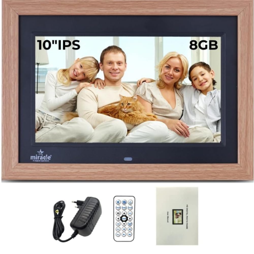 Miracle Digital 10inch 25 4cm Ips Wooden Photo Frame Built | Desertcart INDIA