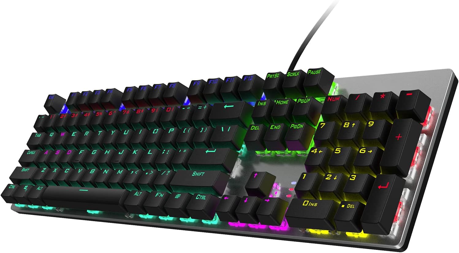 Amazon.com: TEWELL Mechanical Gaming Keyboard, Fantastic LED Rainbow ...