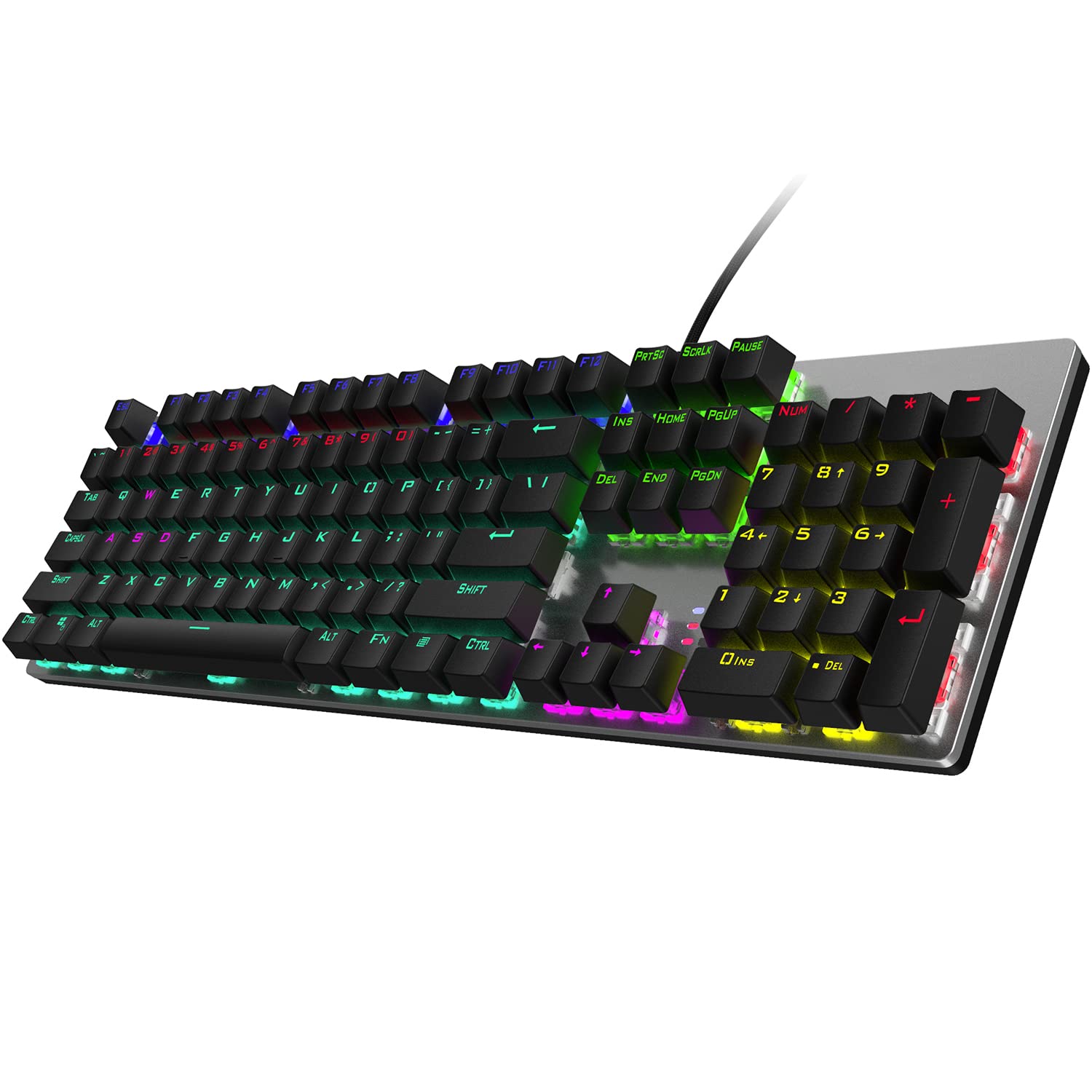 Buy Mechanical Gaming Keyboard, Fantastic LED Rainbow Backlit Wired ...