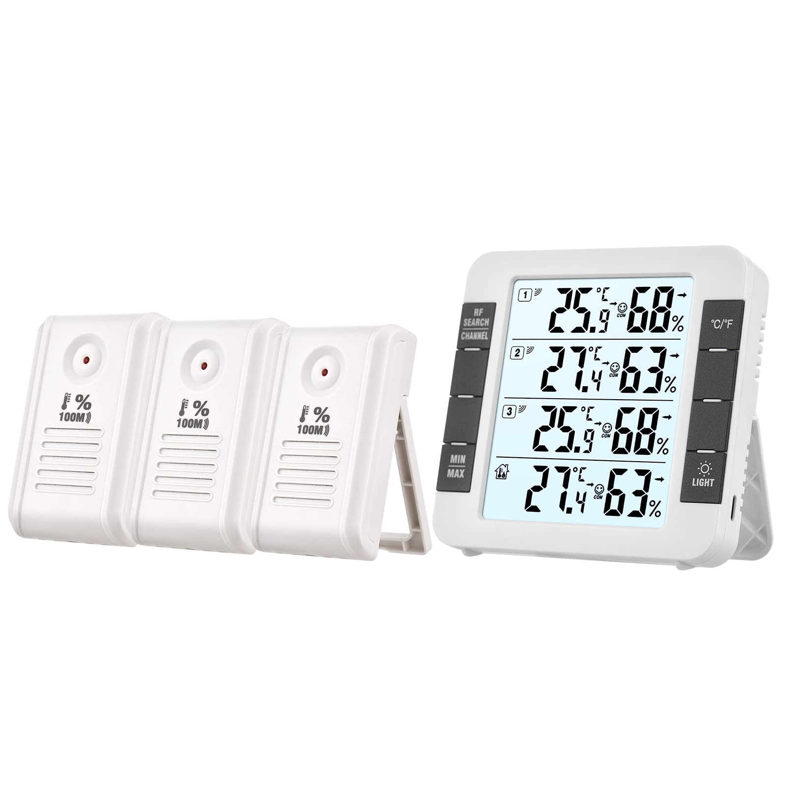 Snapklik.com : Indoor Outdoor Digital Thermometer, Wireless Hygrometer ...