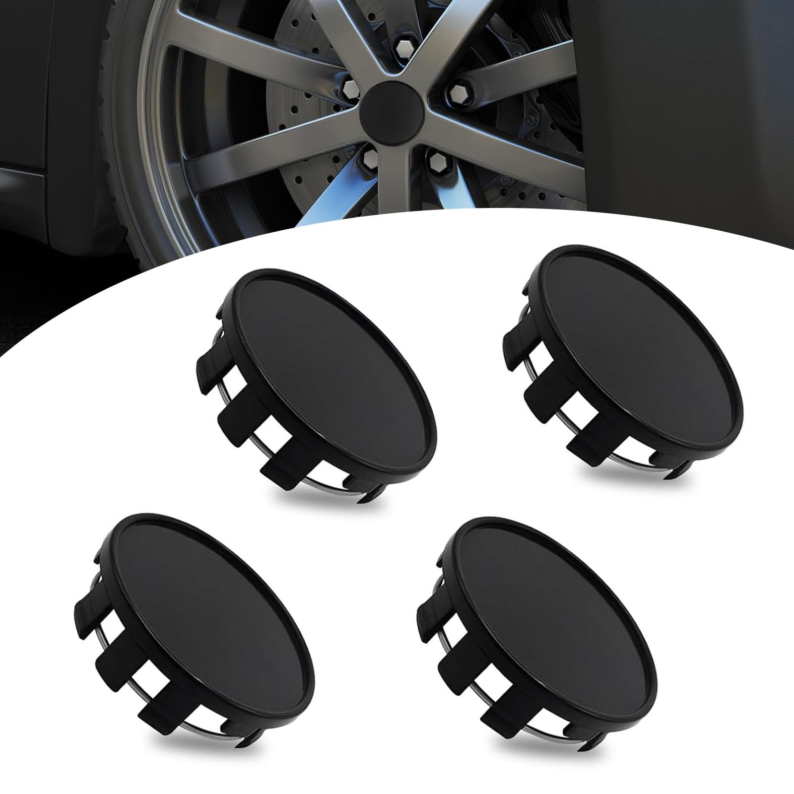 Amazon.com: Nowkont Pack-4 Car Modified Hubcaps, 2.1" x 0.6 Dust-Proof ...