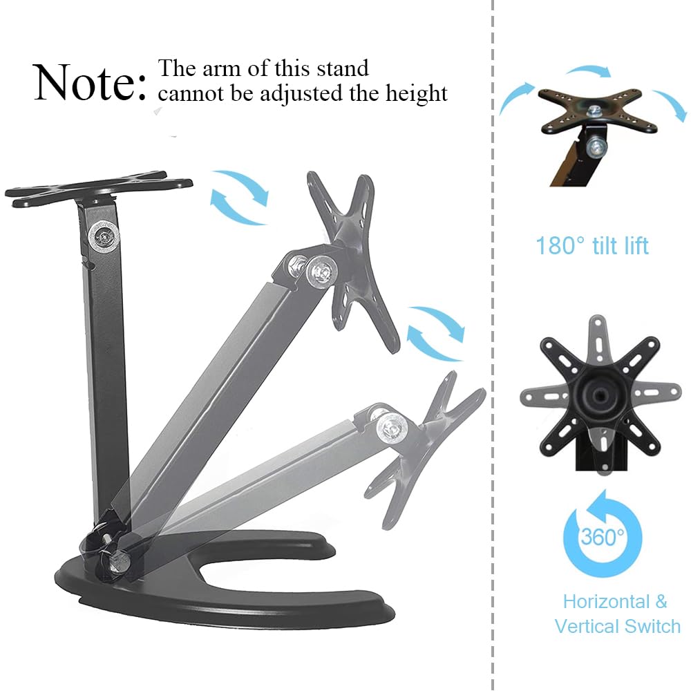 Buy Monitor Stand, TV Desktop Flat Suitable for Most 10-27" Screens ...