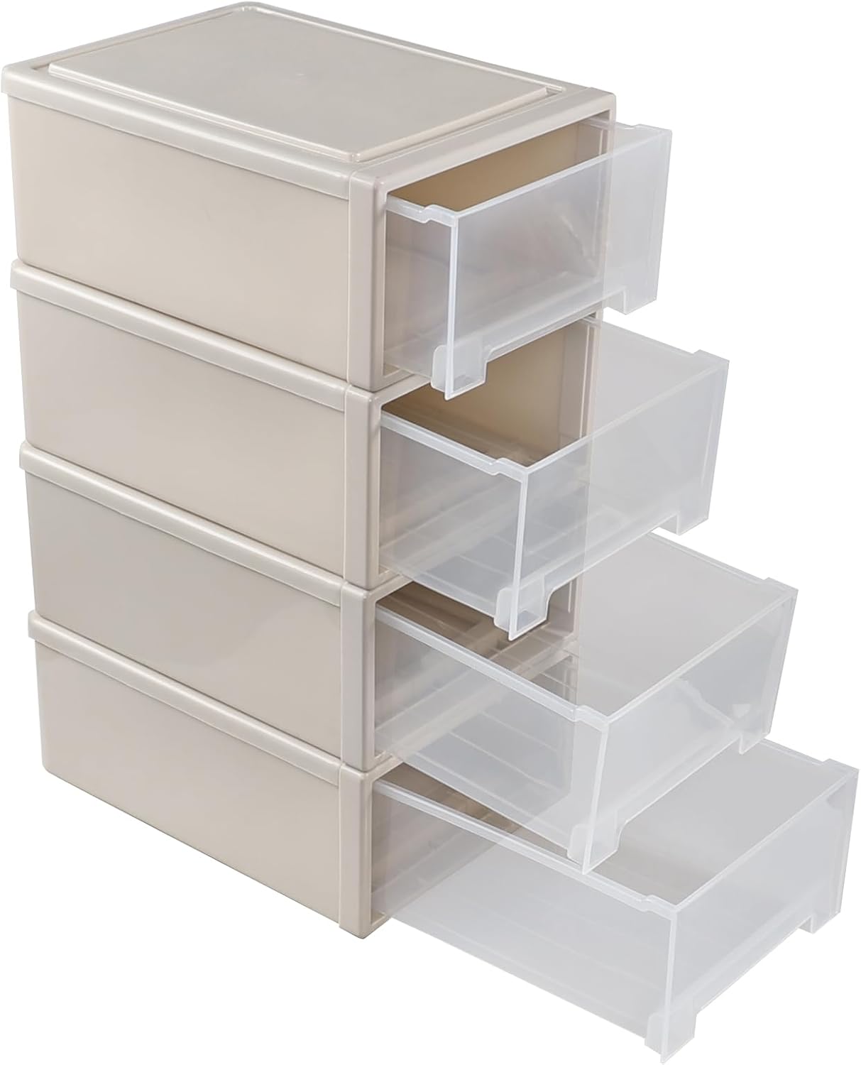 Amazon.com: Ysmiltion Large Stackable Storage Drawers, 18 Quart Plastic ...