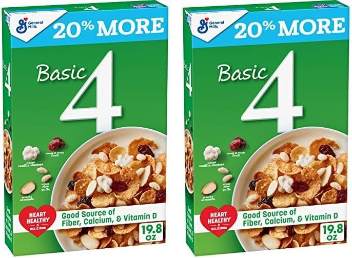 Amazon.com: Fiber One Basic 4, Multigrain Fruit and Nuts Cereal, 19.8 ...