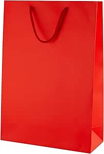 Thepaperbagstore 10 Red Matt Laminated Paper Bags with Rope Handles ...