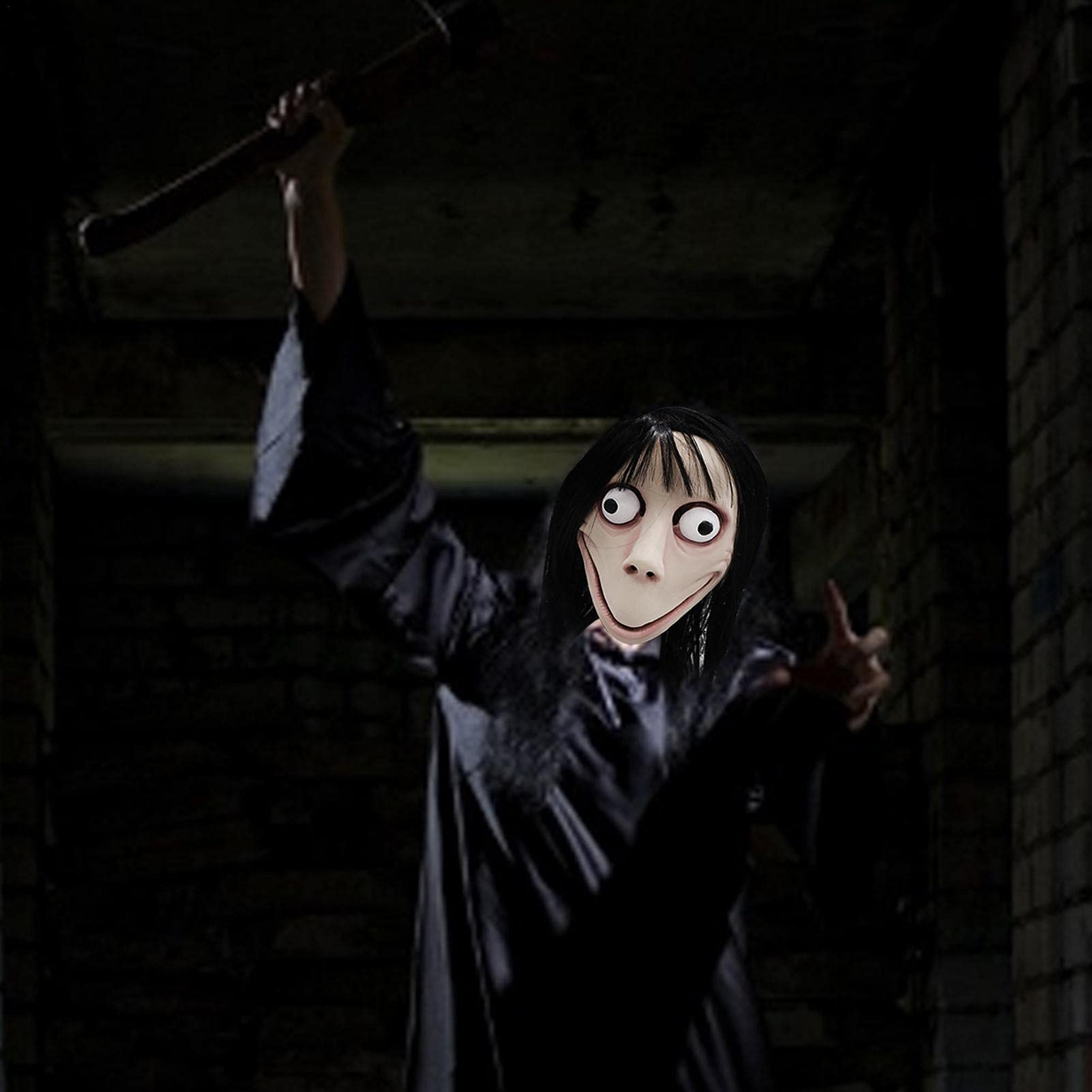 Buy Cypressen latex Momo Mask Scary Latex Mask Halloween Mask Scary ...