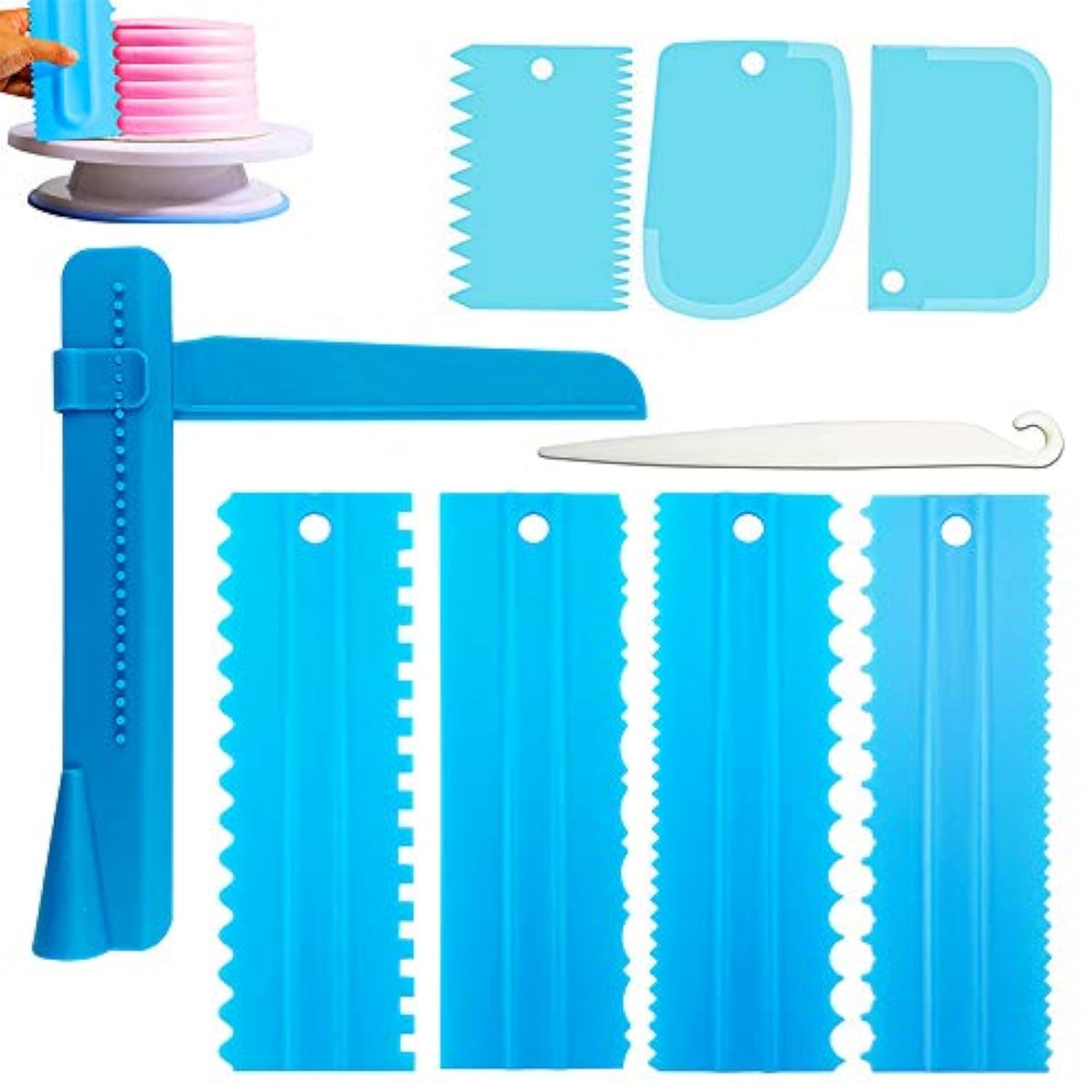 Amazon.com: Cake Scraper Set of 9 Packs Cake Scraper Cake Decorating ...