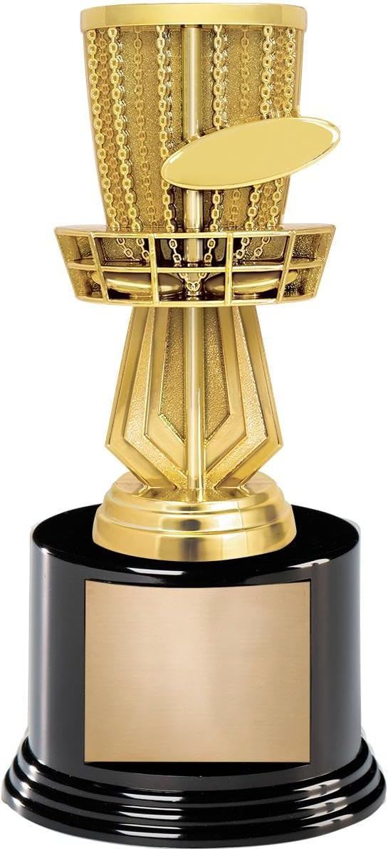 Amazon.com : Disc Golf Trophy, 7" Gold Trophy with Frisbee & Basket ...