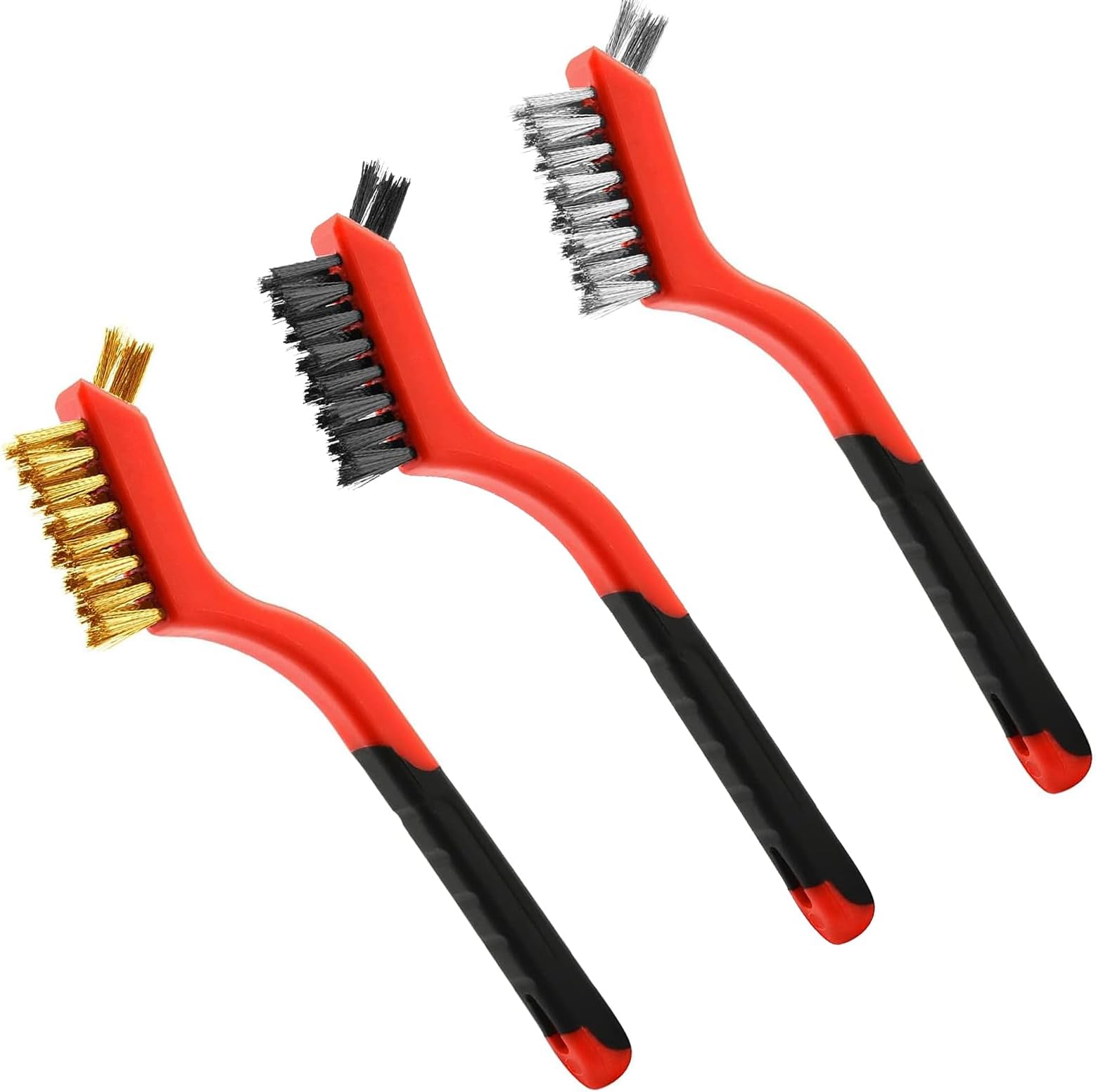 COTTAM Mini / Small Wire Brush Set (x3 Wire Brushes) | Nylon, Brass ...