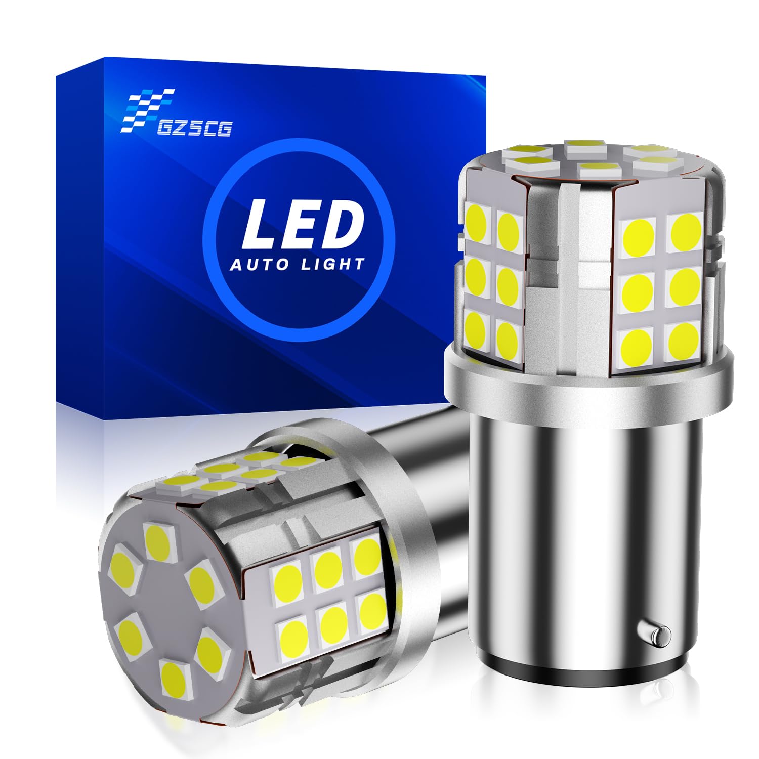 GZ5CG P21/5W LED Bulbs 12V 1157 BAY15D Bulbs 3030 30 SMD 1500LM 6500K ...