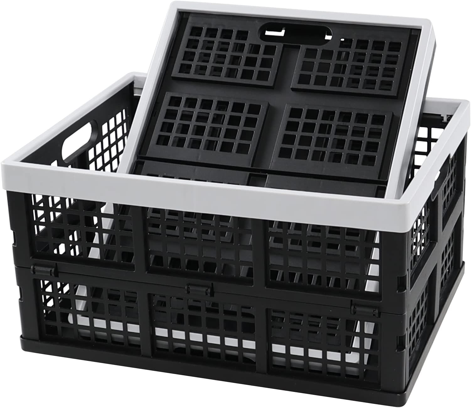 Amazon.com : Wekioger 35 L Plastic Collapsible Storage Crates Set of 2 ...